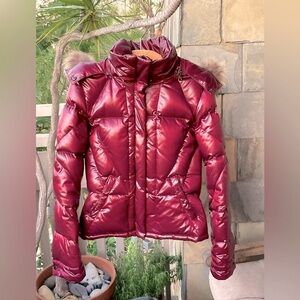 Andrew Marc | Jackets & Coats | Ruby Red 8 Silk Feather Goose Down ...